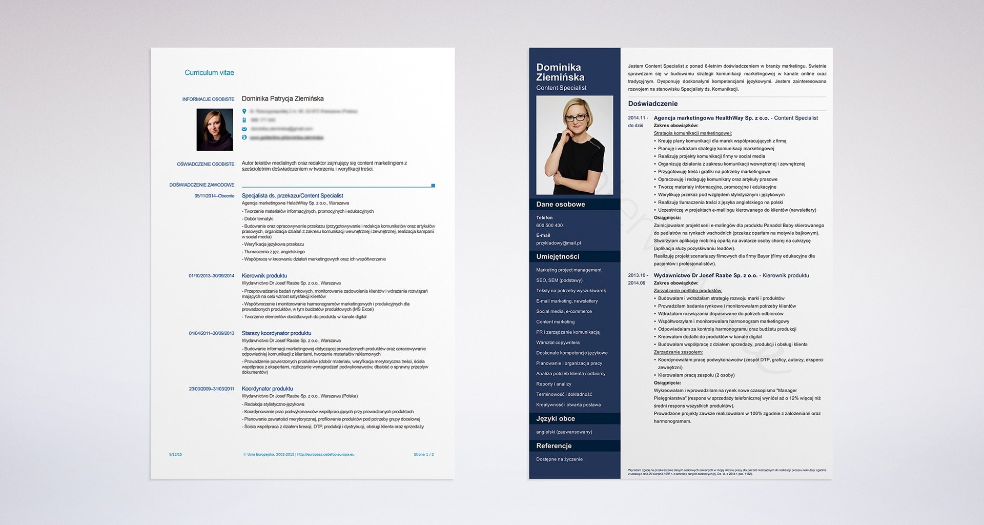 24 darmowe szablony CV + Gotowy wzór CV do wypełnienia i pobrania