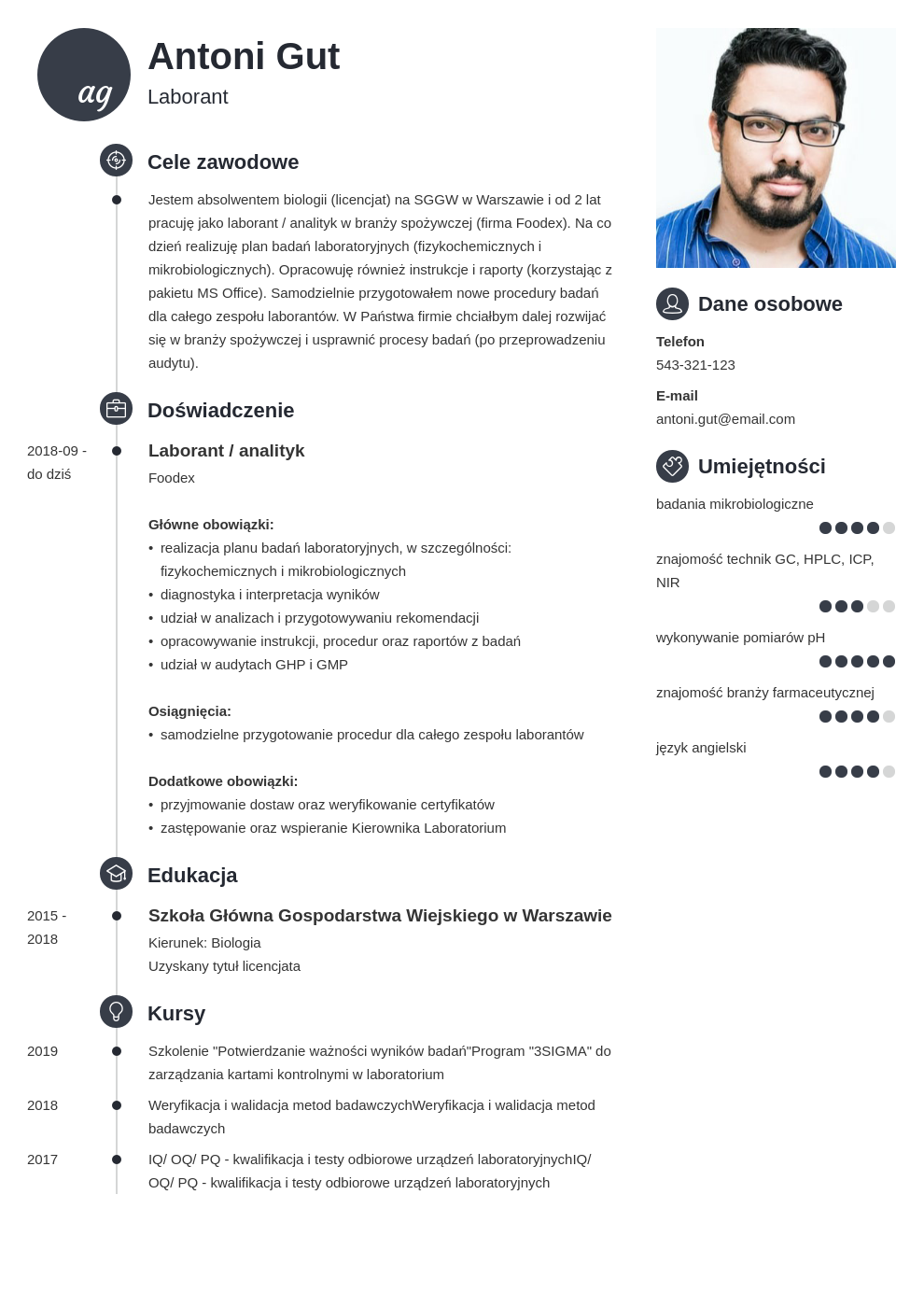 CV i list motywacyjny laborant / do laboratorium (Wzór)