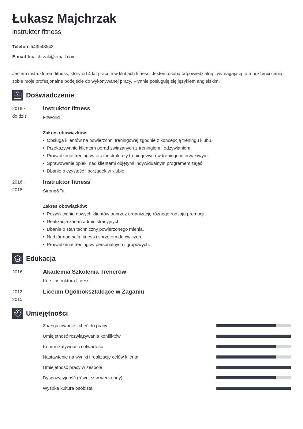 20+ CV wzorów do wypełnienia bez zdjęcia (pobierz jako PDF)