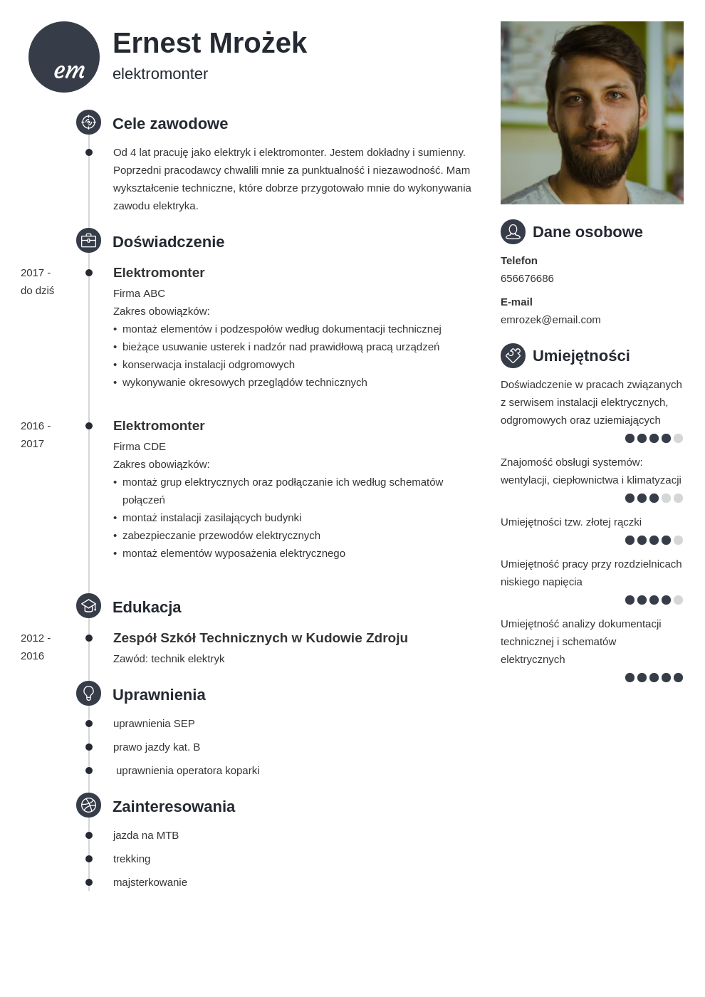 Druk CV do wypełnienia i pobrania online w PDF