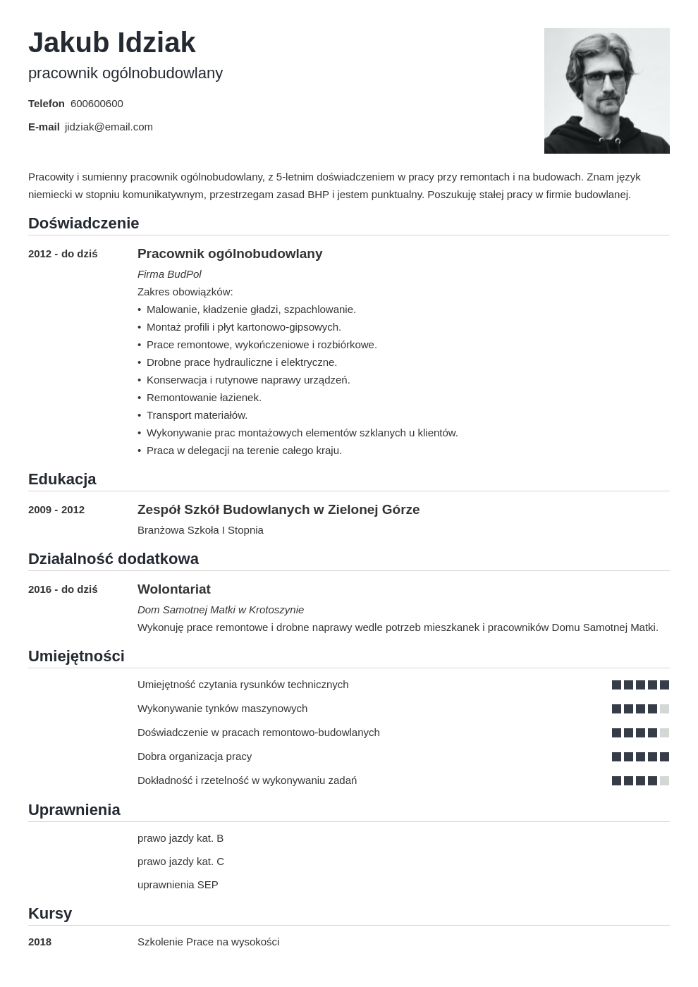 Free CV templates: 10 przykładów za darmo