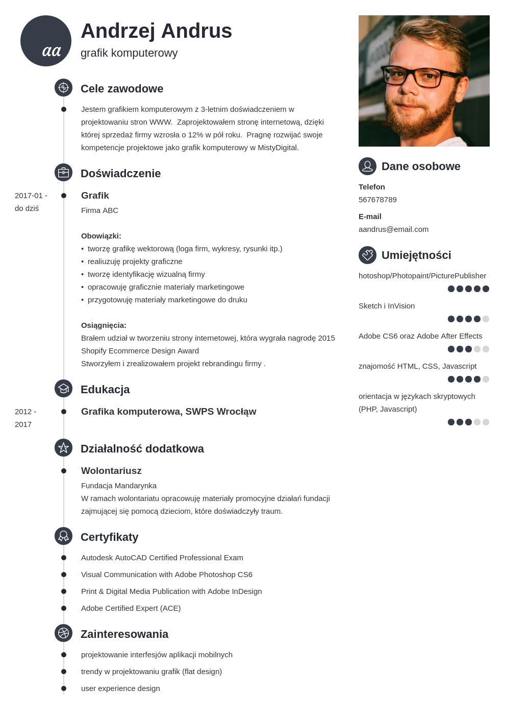 CV grafika komputerowego i list motywacyjny [wzór Pdf]