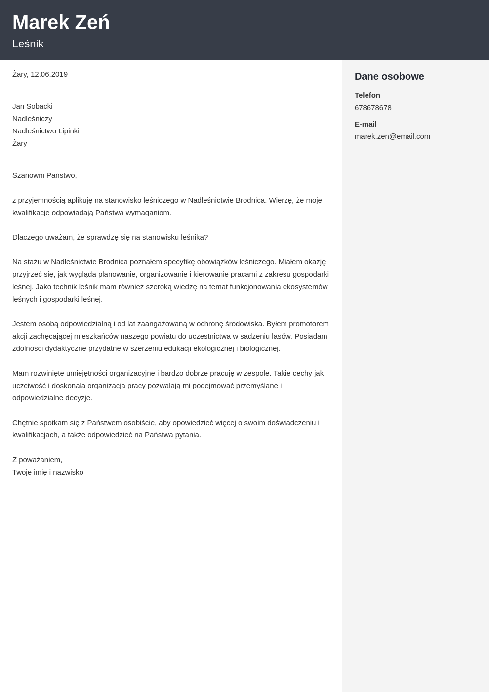 List motywacyjny leśnika: wzór + rady (też dla technika leśnika)