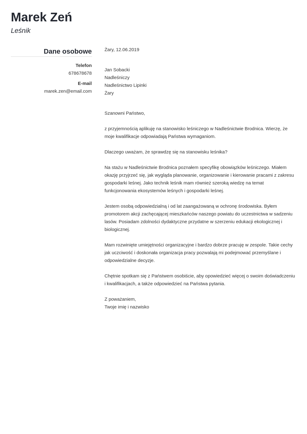 List motywacyjny leśnika: wzór + rady (też dla technika leśnika)